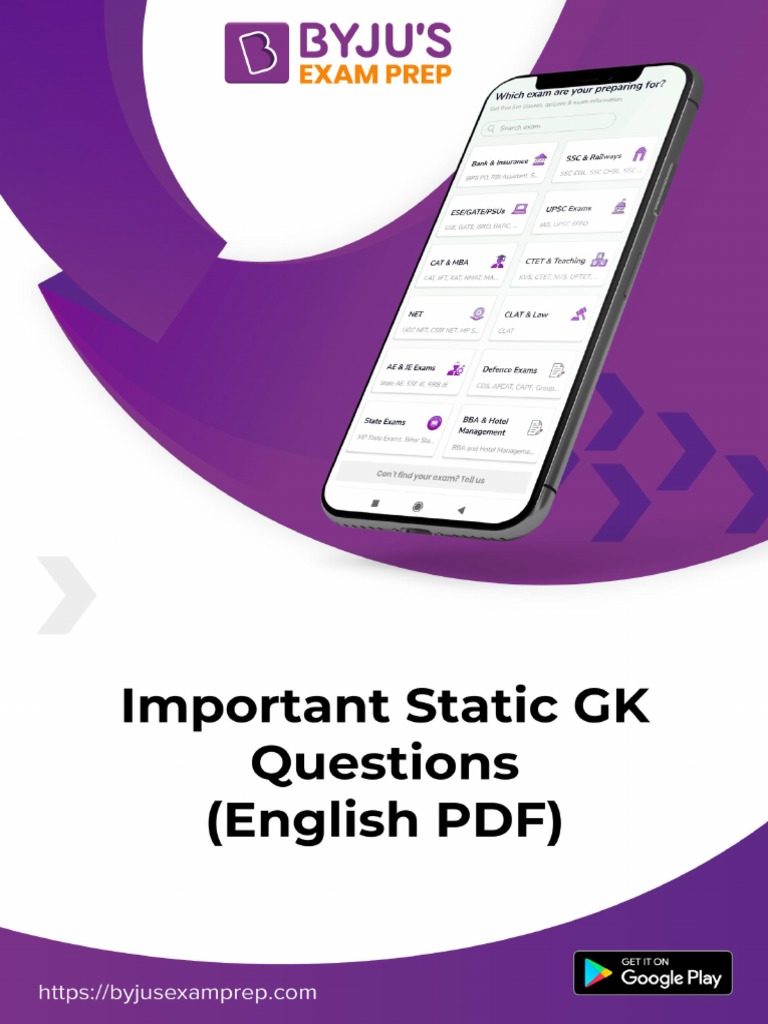 BYJU'S Static GK | PDF