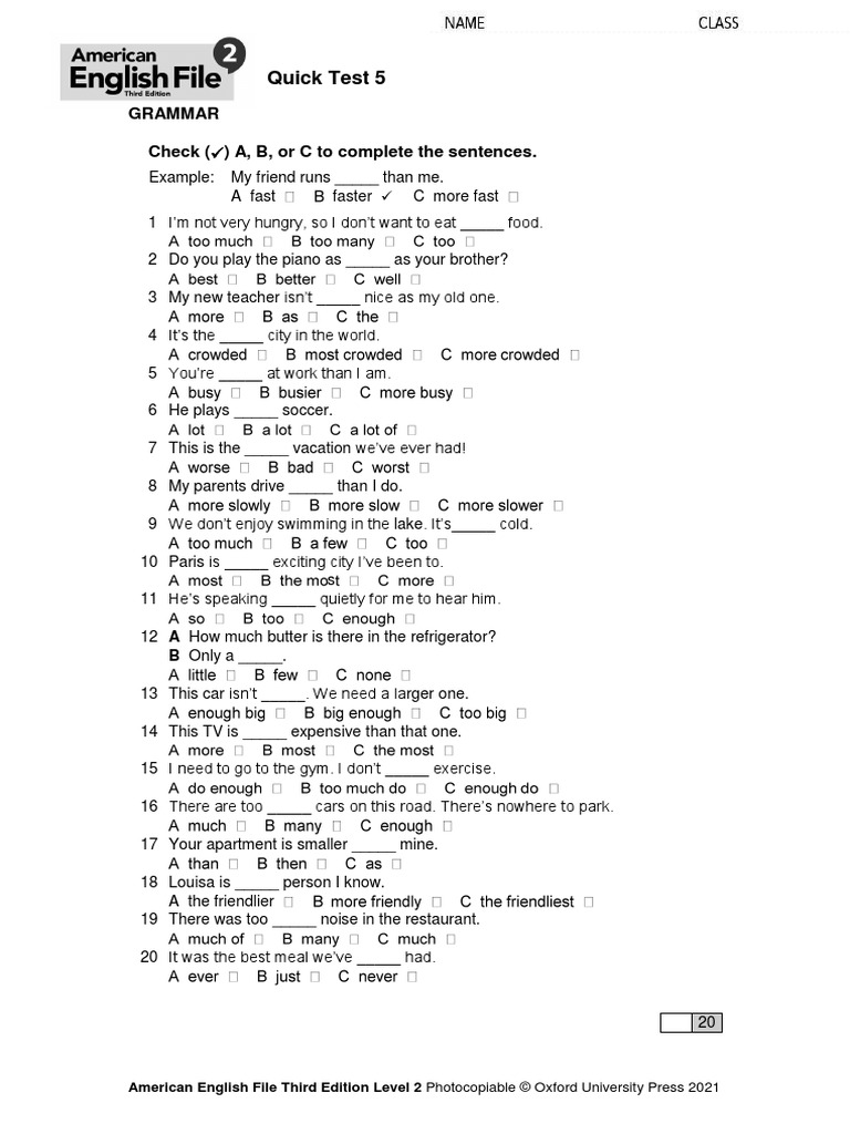 Aef3e L2 Quicktest 05 Pdf Heart