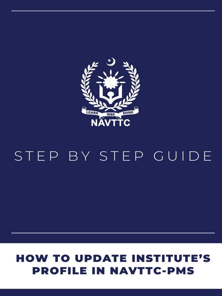 Step by Step Guide: How To Update Institute'S Profile in Navttc-Pms | PDF | Icon (Computing ...