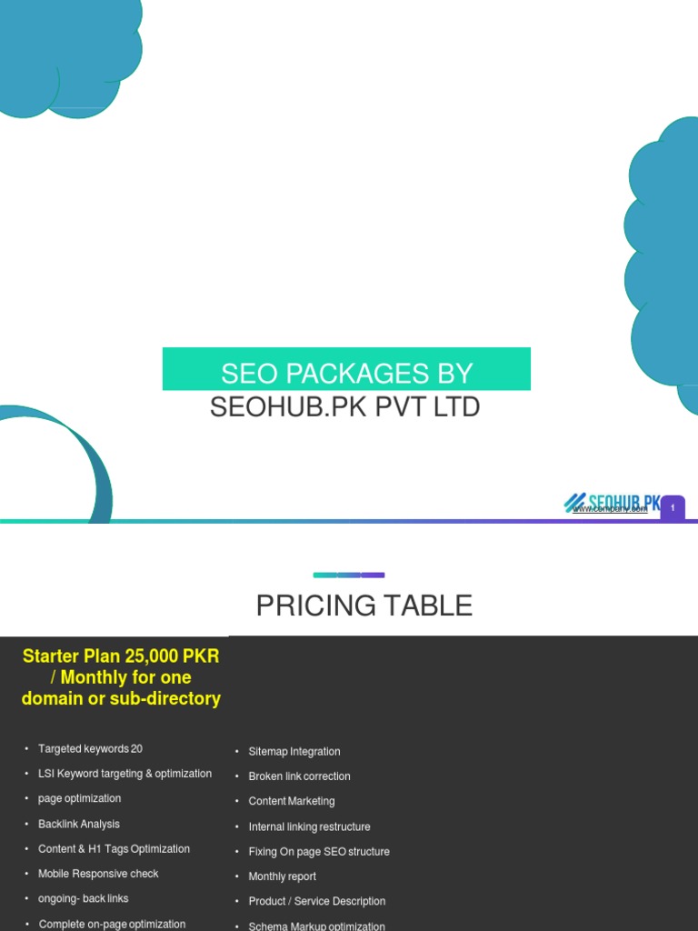 SEO Plans & Pricing1 | PDF | Search Engine Optimization | Web Software