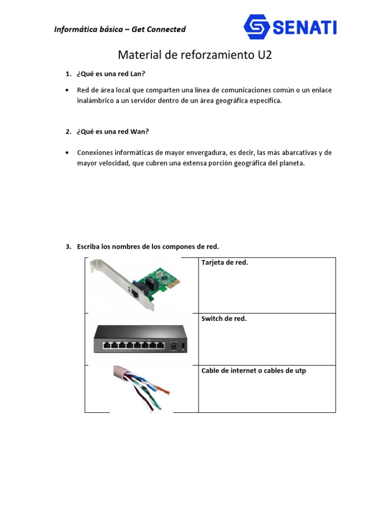 SINU-151 Unidad02 Material Reforzamiento n2 | PDF | Red de computadoras | Internet