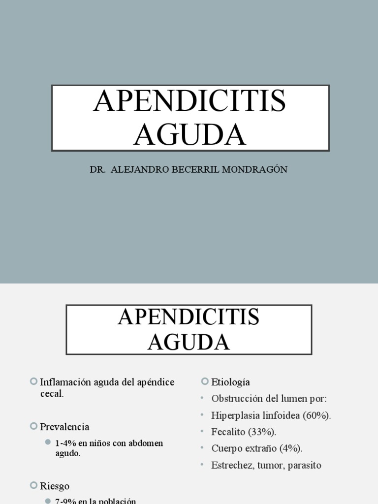 Apendicitis Aguda: Etiología y Diagnóstico | PDF | Órgano (anatomía ...