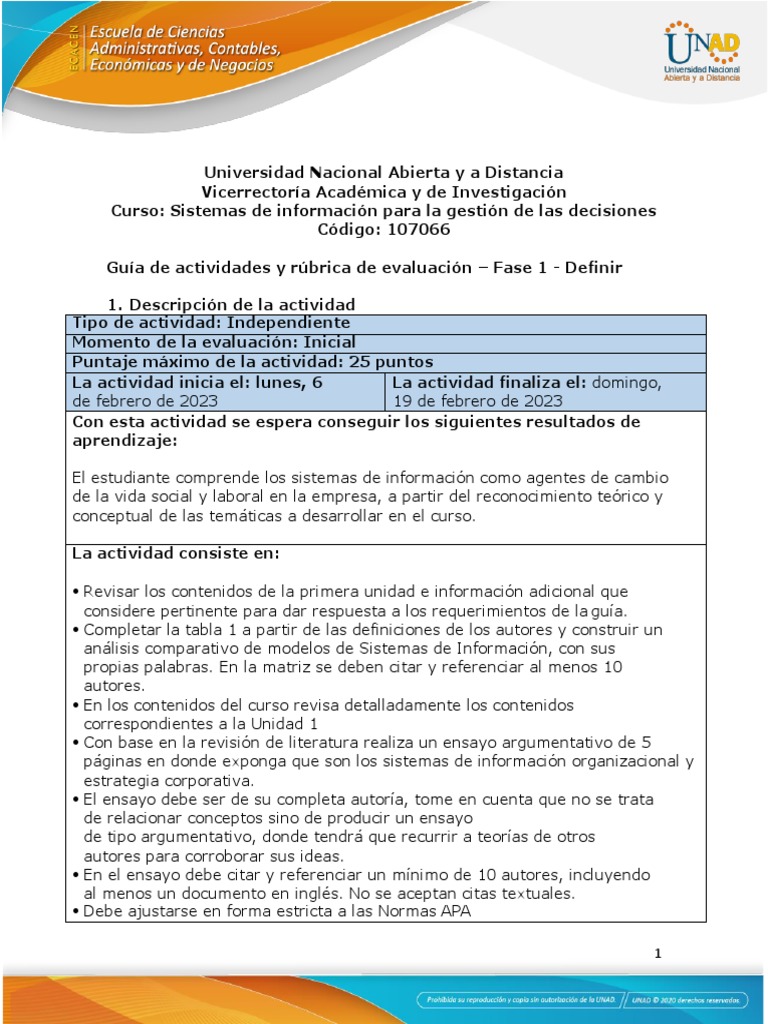 Guía de Actividades | PDF | Evaluación | Ensayos