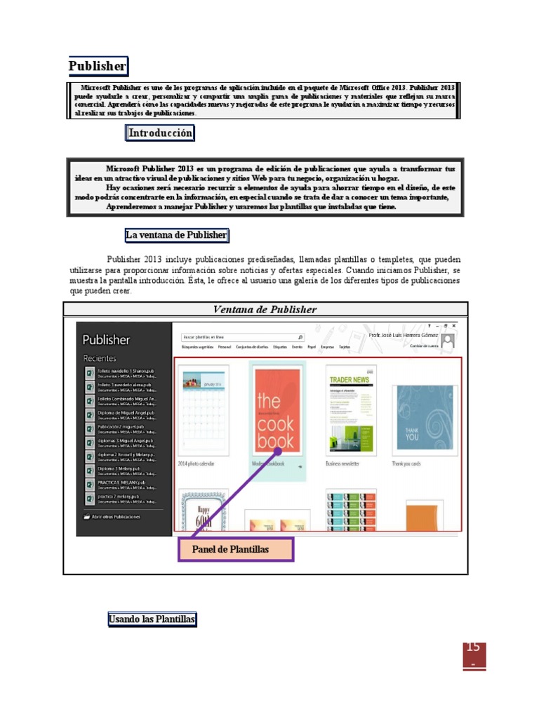 Publisher | PDF | Microsoft | Ventana (informática)