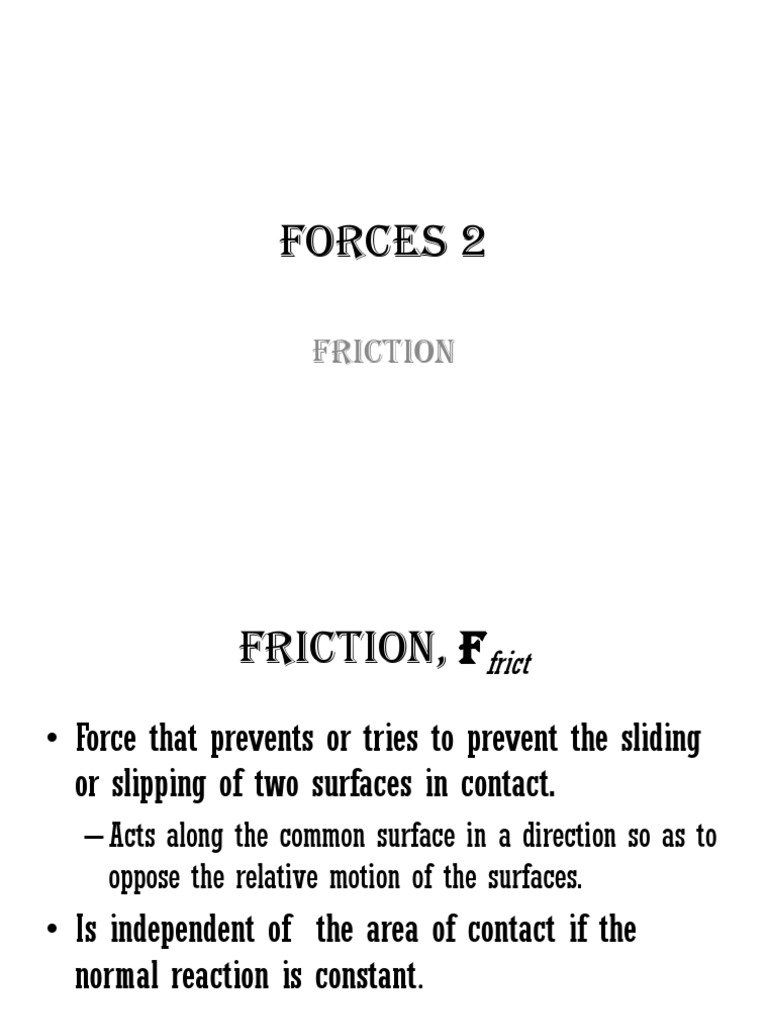 Forces 2: Friction | PDF | Friction | Force