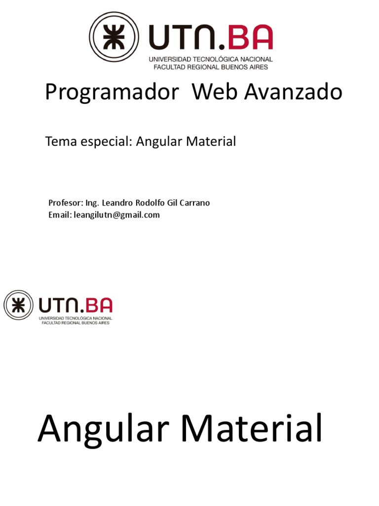 UNIDAD 4 M3-ANEXO-clase - 11 - Angular - Material | PDF | Bootstrap (marco frontal) | Desarrollo web