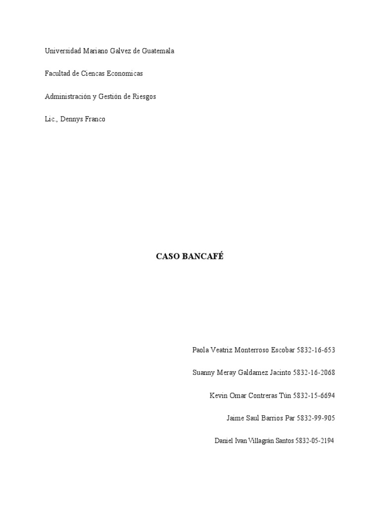 Caso BANCAFÉ | PDF | Bancos | Dinero