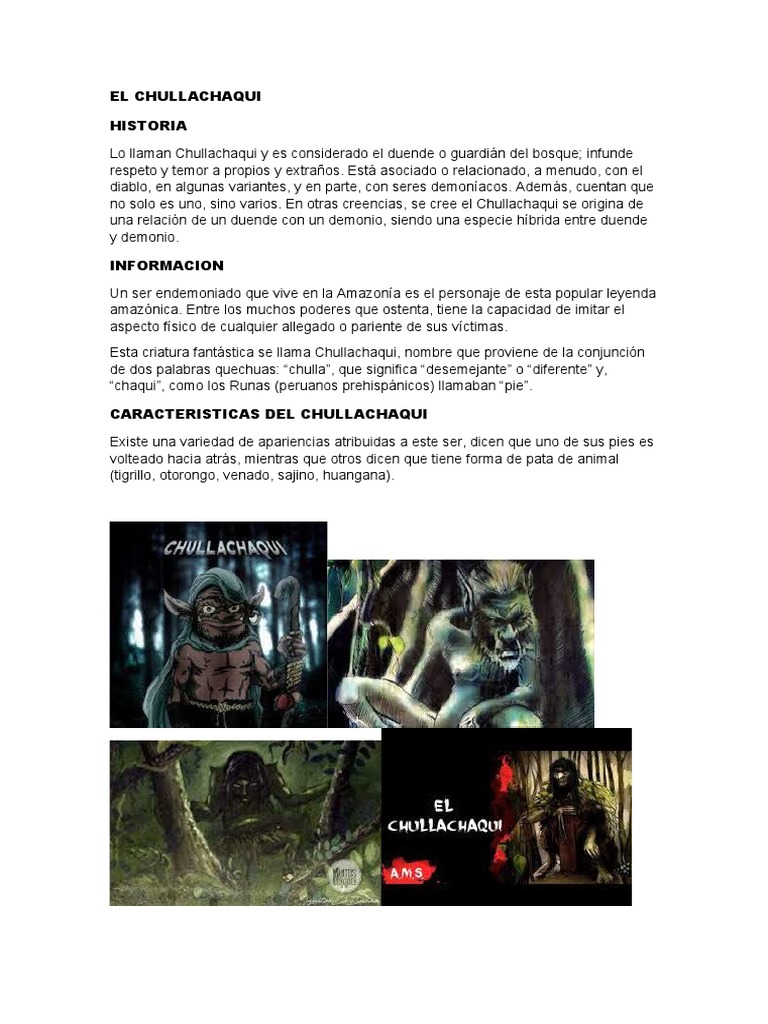 Características y leyenda del Chullachaqui | PDF
