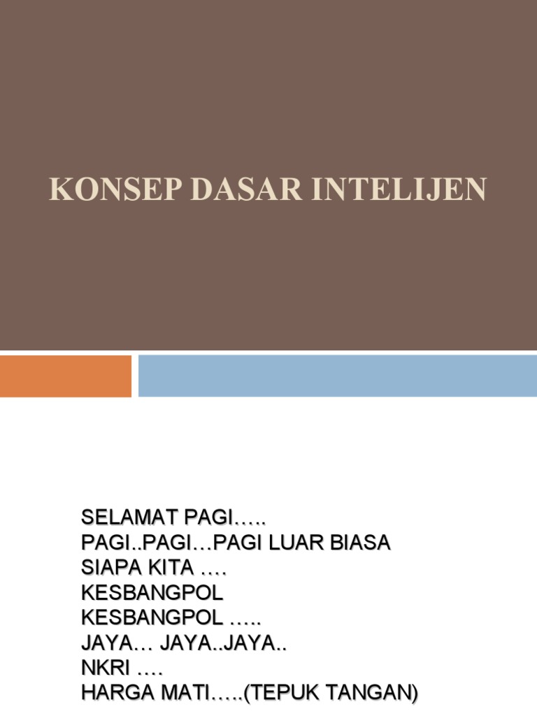 Konsep Dasar Intelijen | PDF