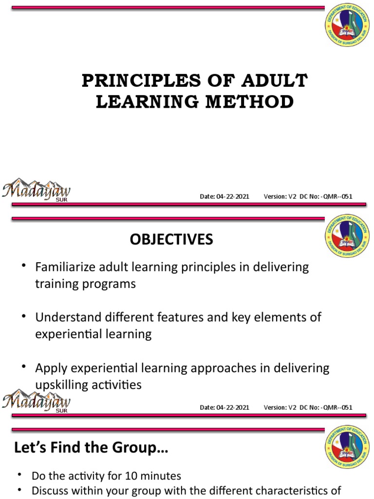 Adult Learning Principles | PDF | Learning | Experience