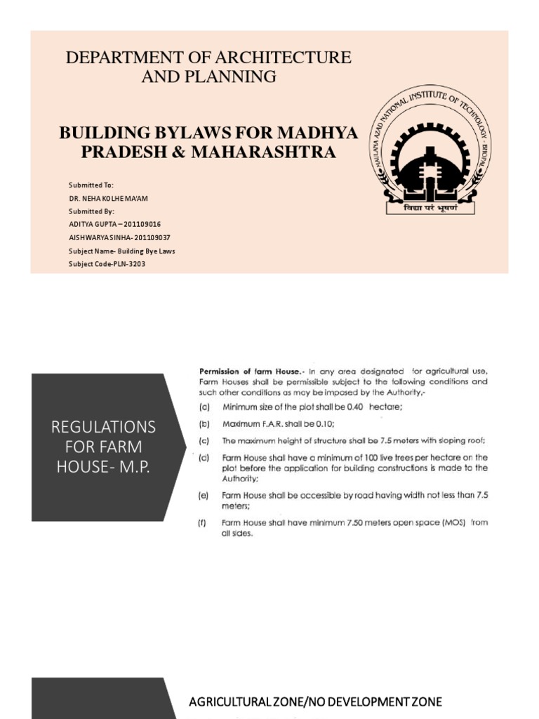 Building Bylaws for MP & MH | PDF