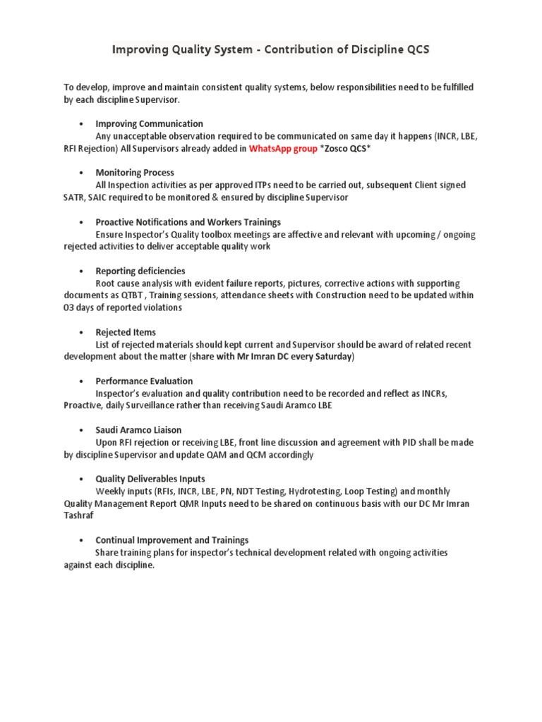 Improving Quality System | PDF