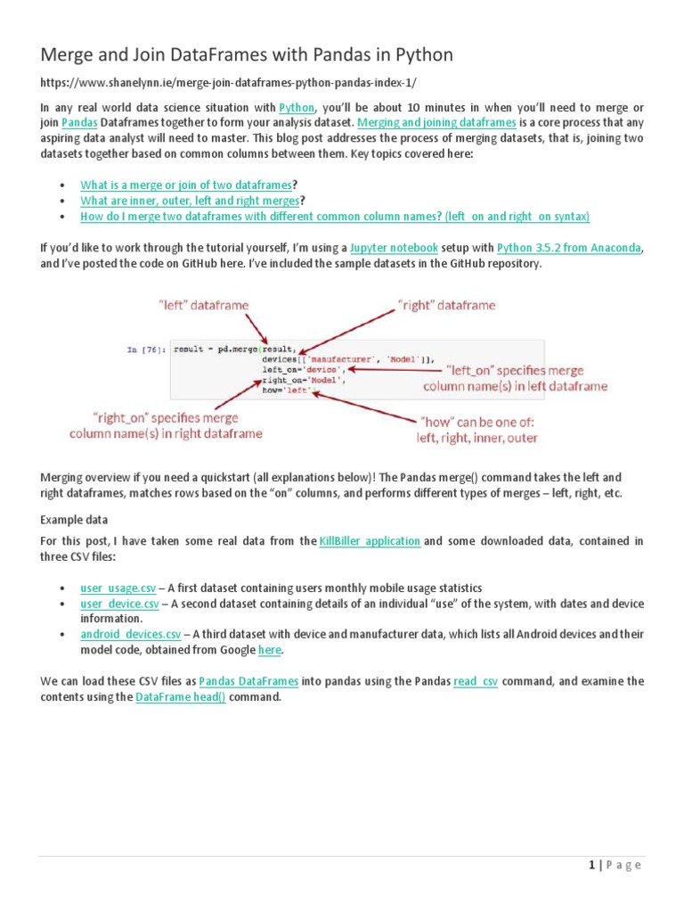 Fusionando Pandas Dataframes Pdf Parameter Computer Programming Data