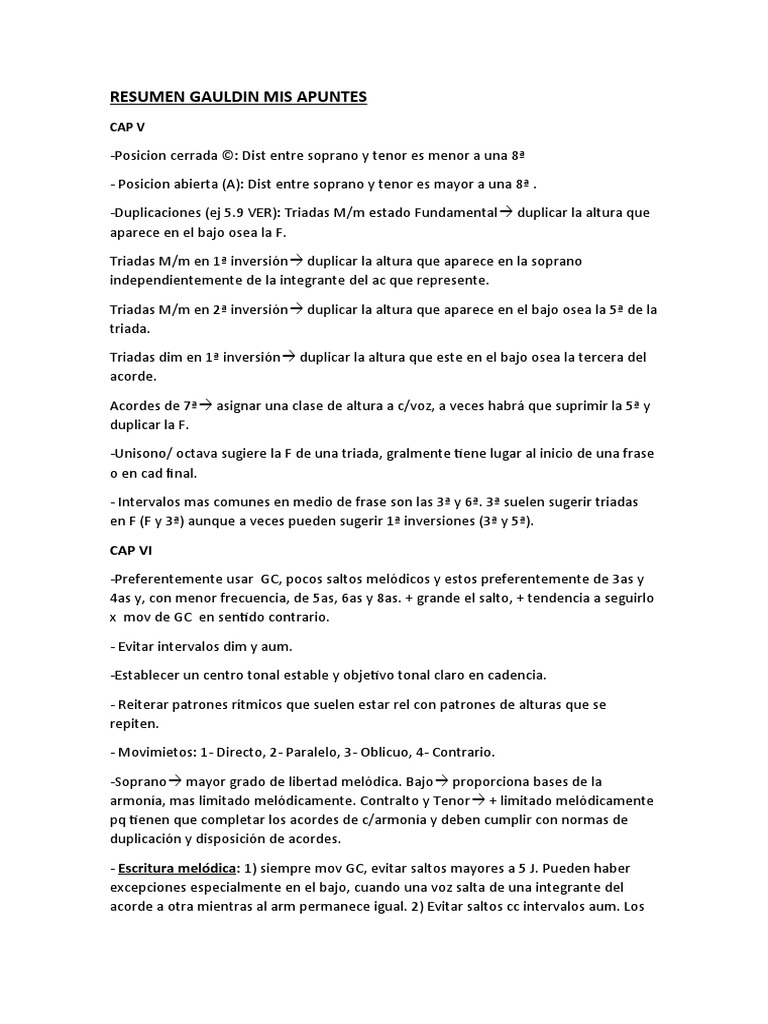 Resumen Gauldin Mis Apuntes | PDF | Armonía | Acorde (Música)