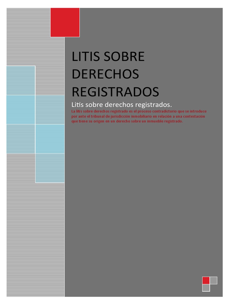 TRABAJO FINAL LITIS SOBRE DERECHO REGISTRADO PDF - (DOMINGO) | PDF ...