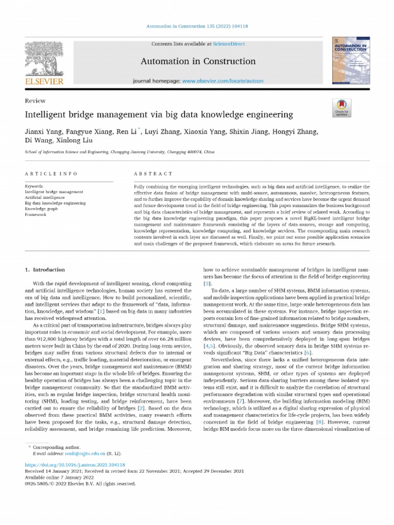Intelligent Bridge Management Via Big Data Knowledge Engineering ...