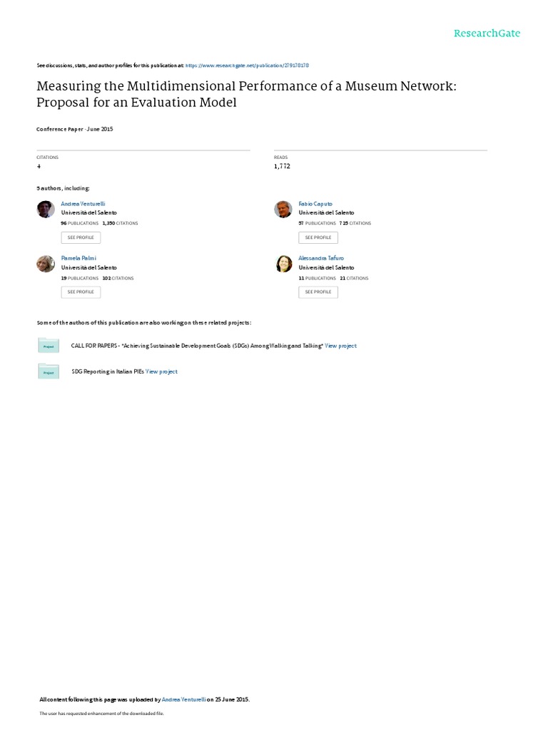 2015 Measuring The Multidimensional Performance of A Museum Network 19 ... 2015 Measuring The Multidimensional Performance of A Museum Network 19 ...