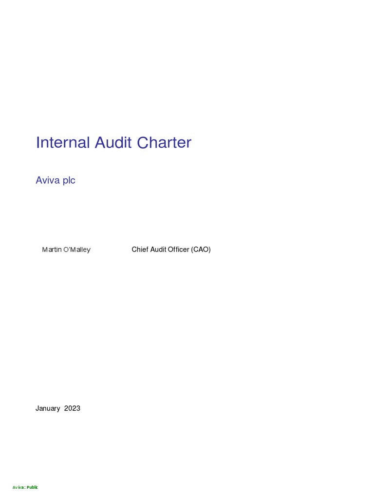 Aviva PLC Internal Audit Charter | PDF | Internal Audit | Audit