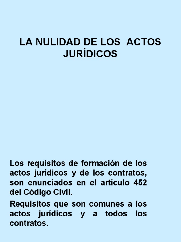 Nulidad de Actos Jurídicos: Requisitos y Efectos | PDF | Nulo (ley ...