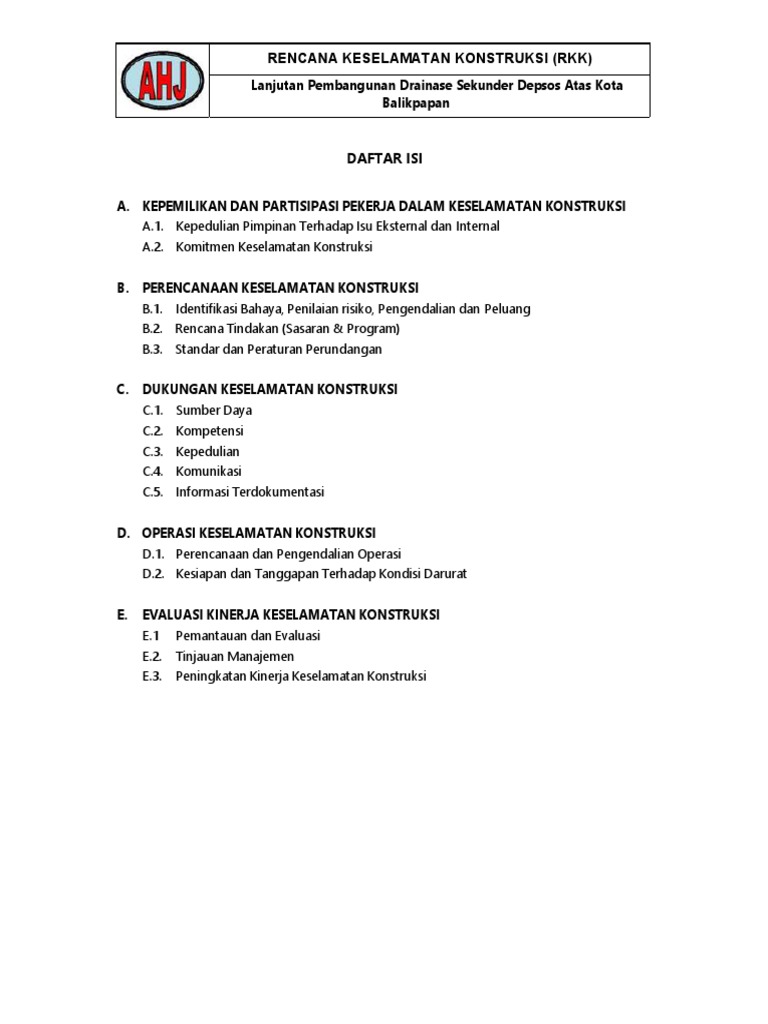 RKK - CV. Al' Hasanah Jaya | PDF