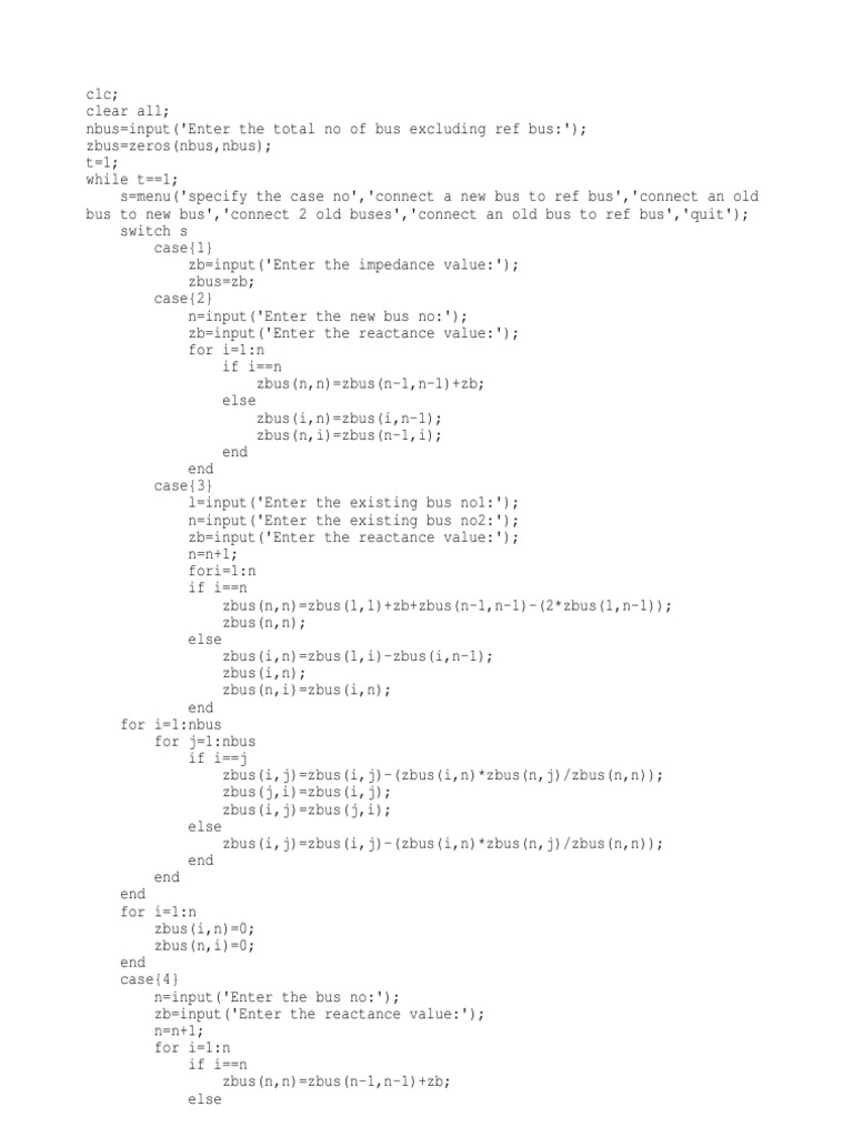 Formation of Zbus Matrix | Power (Physics) | Electric Power