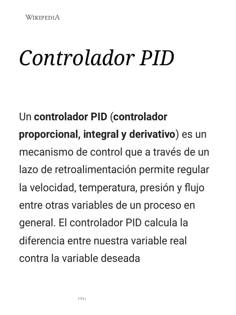 Controlador PID | PDF | Ingeniería mecánica | Ingeniería de control