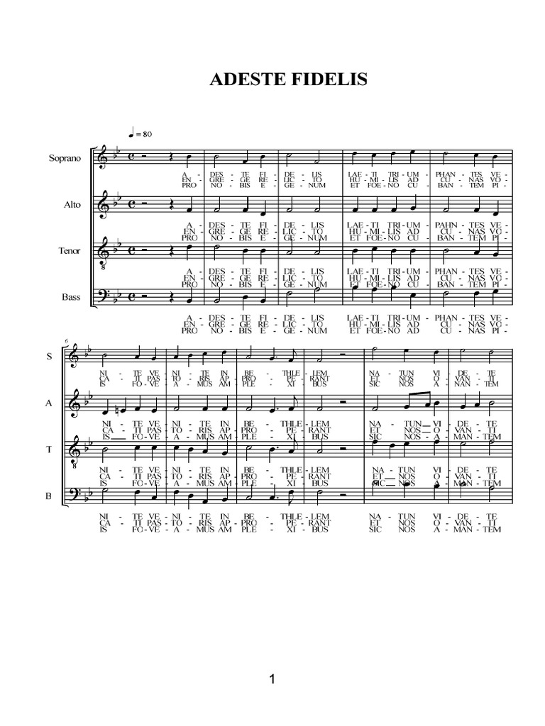 Adeste Fidelis - 4 Vozes | PDF