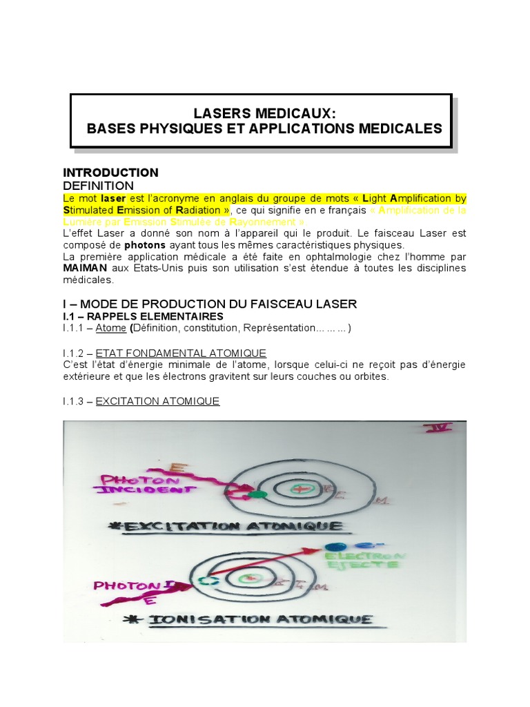 Lasers Medicaux | PDF | Photon | Laser