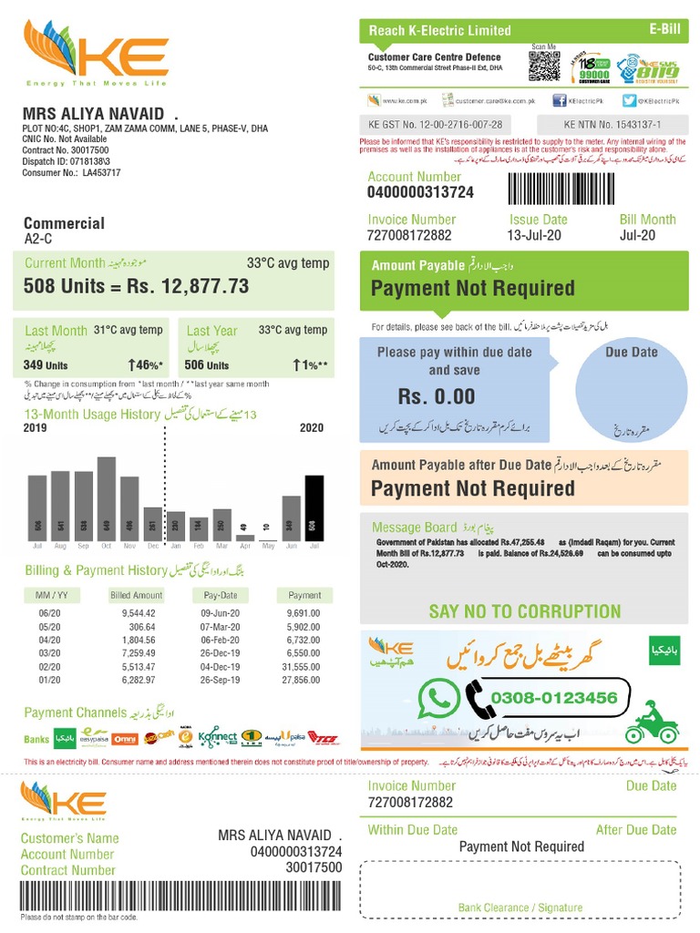 508 Units Rs. 12,877.73: Payment Not Required | PDF | Government ...
