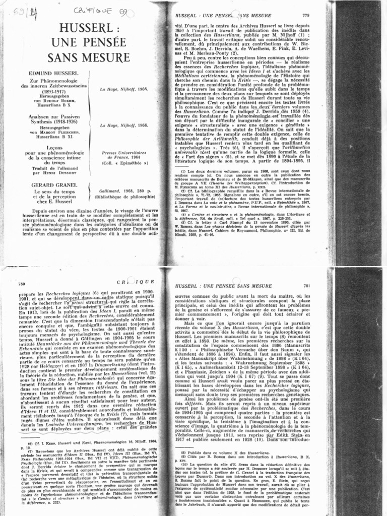 Richir, Husserl-Une-Pensée-Sans-Mesure | PDF | Edmund Husserl ...