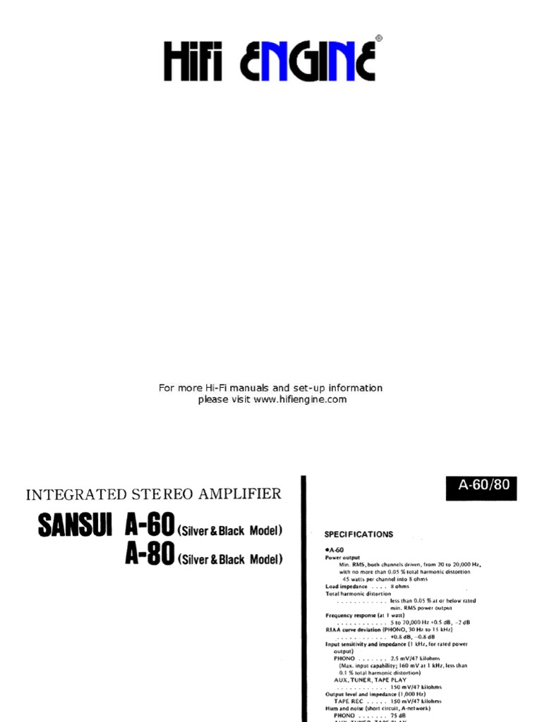 Sansui A60 A80 Schematic | PDF