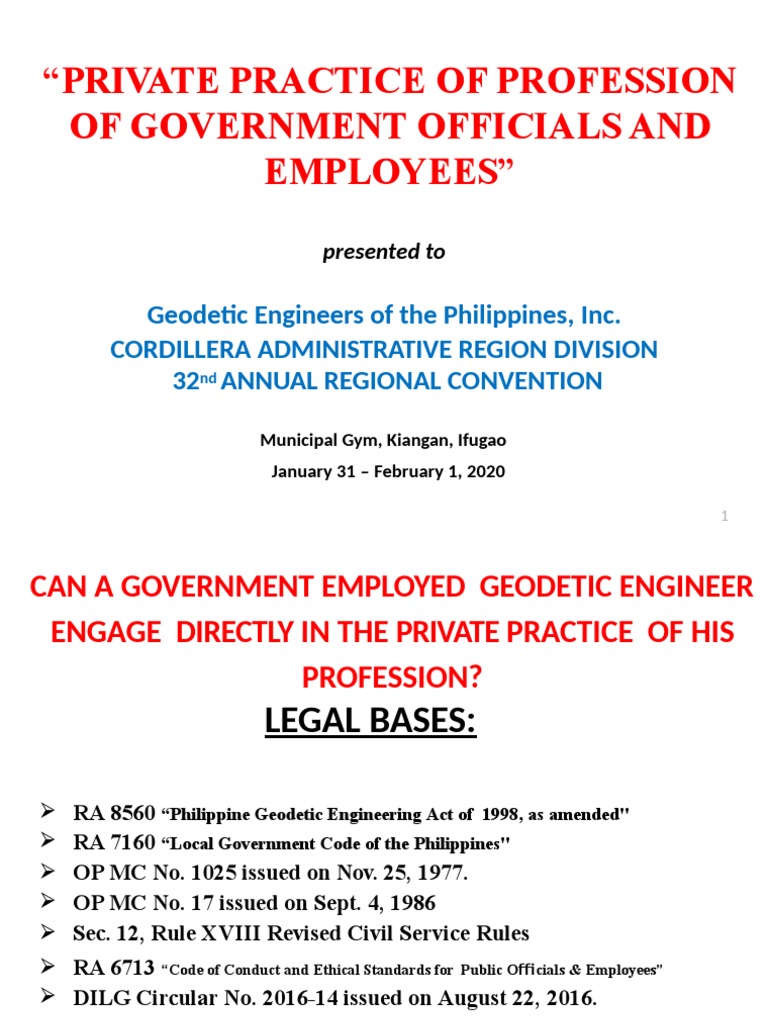 Private Practice of Profession of Government Officials and Employees ...