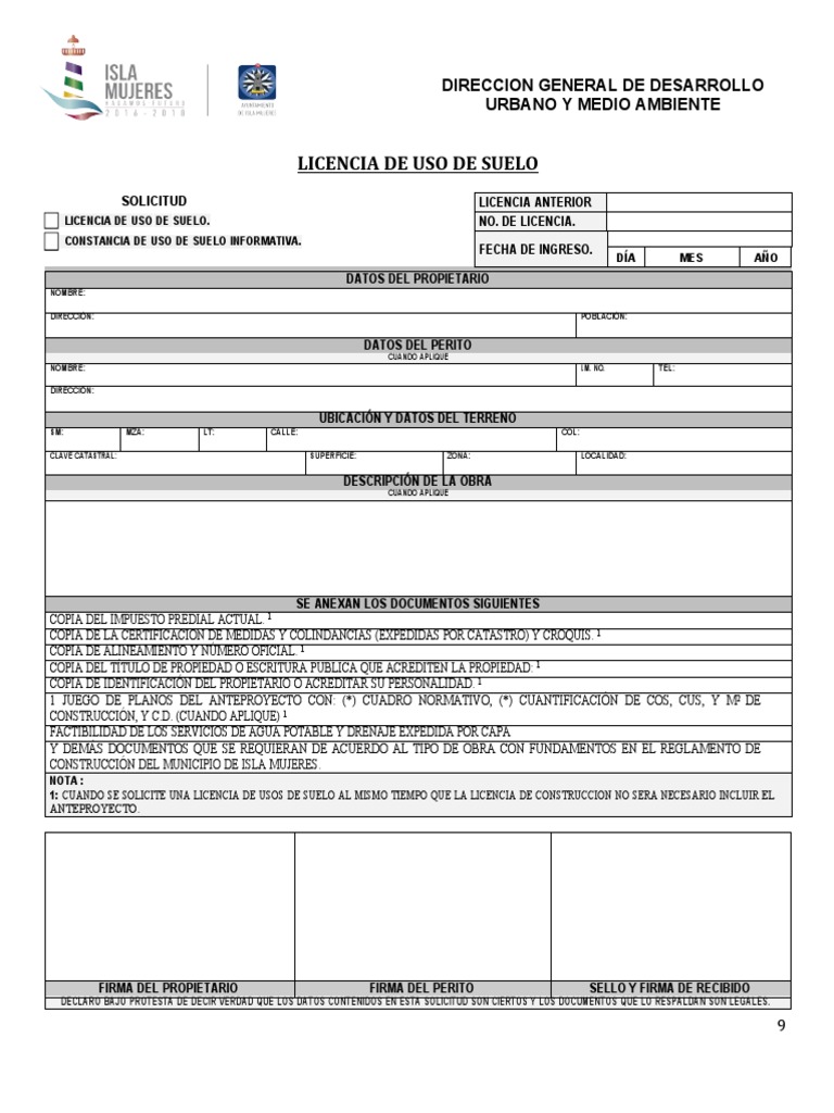 Licencia de Uso de Suelo | PDF
