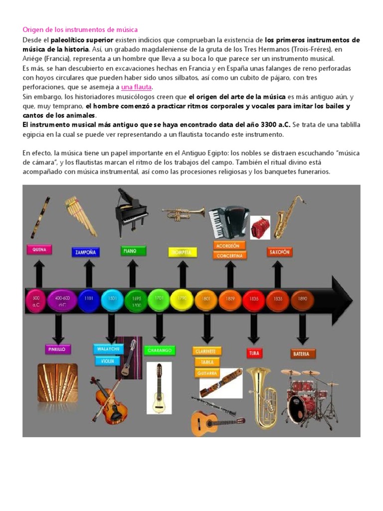 Origen de Los Instrumentos de Música | PDF