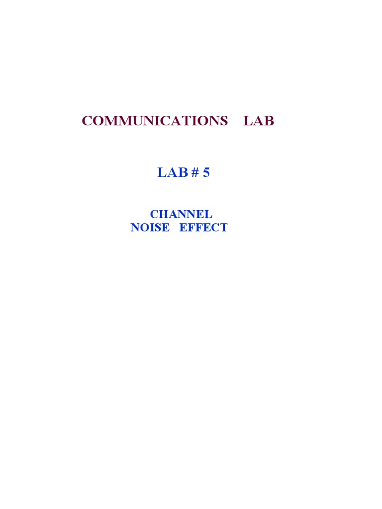 Lab 5 Comm | PDF | Signal To Noise Ratio | Modulation
