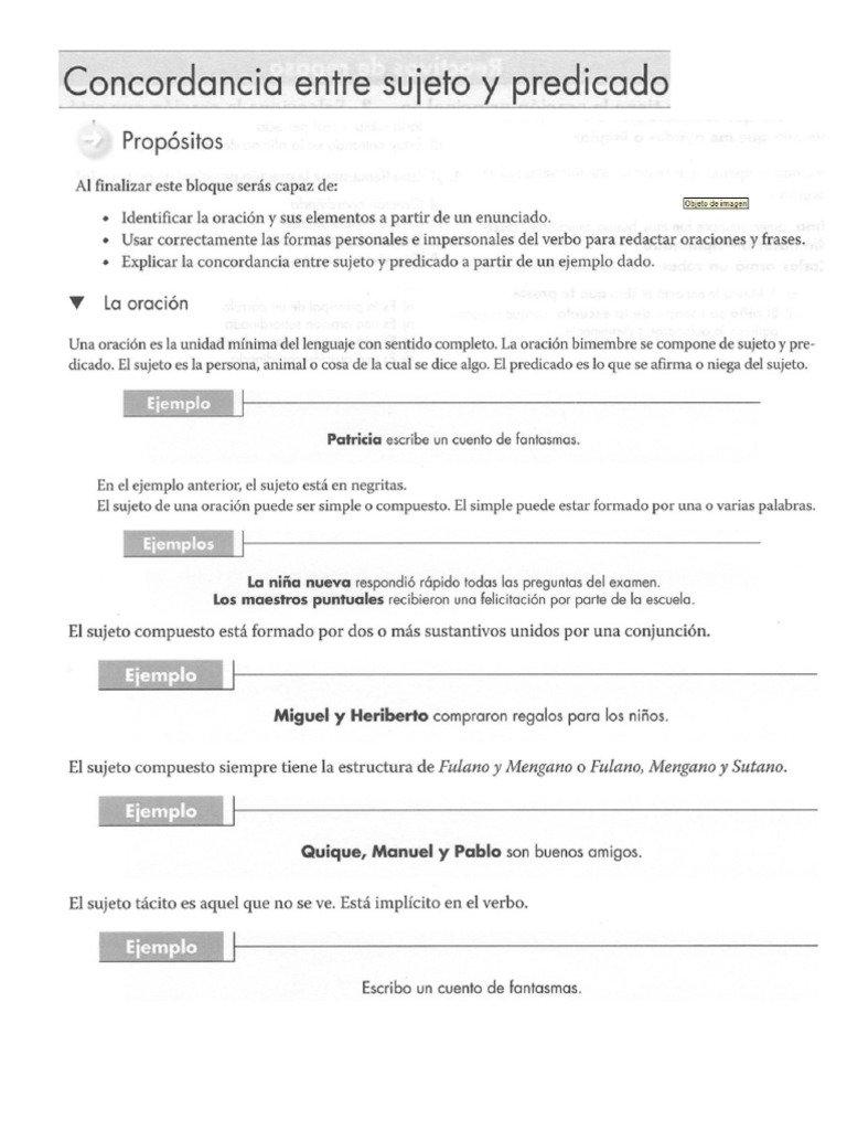 Concordancia Entre Sujeto y Predicado | PDF