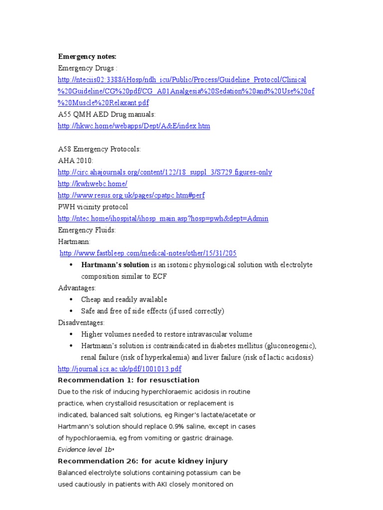A54Gen Emergency Notes | PDF | Medical Treatments | Health Sciences
