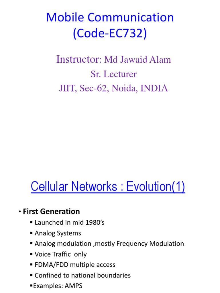 Mobile Communication Introduction | PDF | Cellular Network | Channel Access Method
