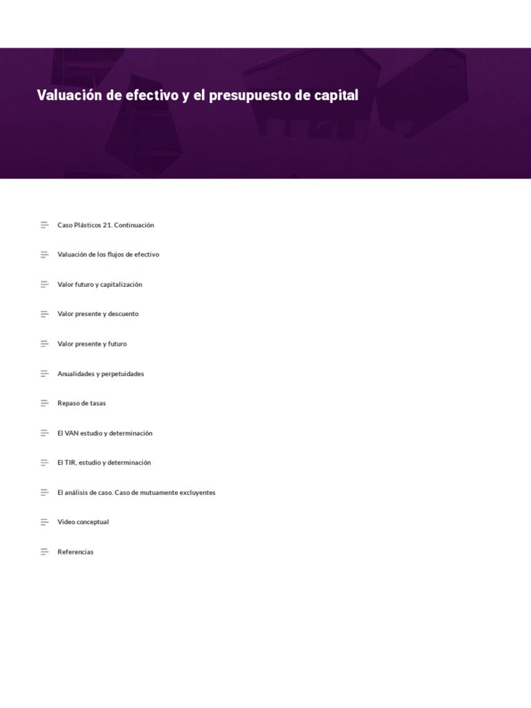Valuación de Efectivo y El Presupuesto de Capital - Lectura 1 | Descargar gratis PDF | Tasa ...