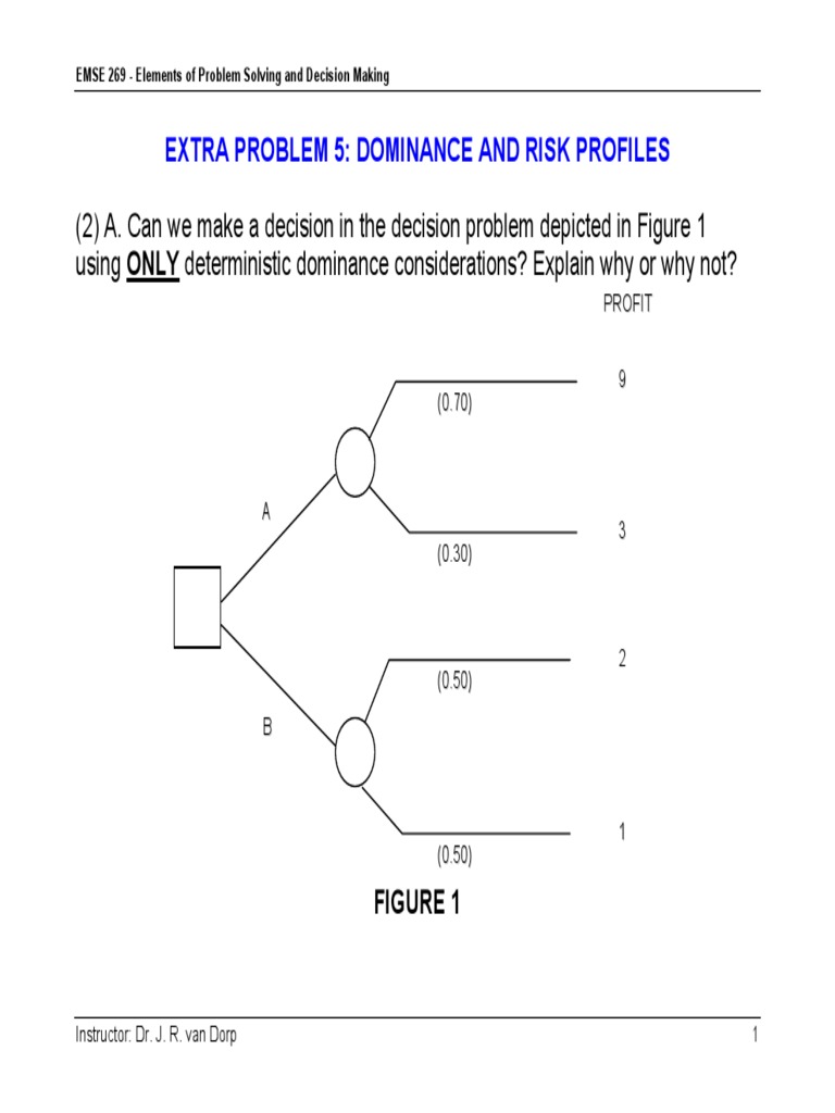 Extra Problem 5 - Dominance and Risk Profiles - Solution Key | PDF | Decision Making ...