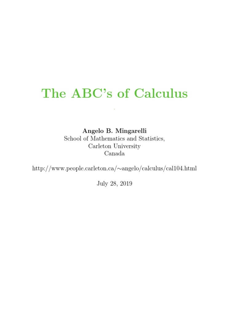 The ABC's of Calculus | PDF | Trigonometric Functions | Function ...
