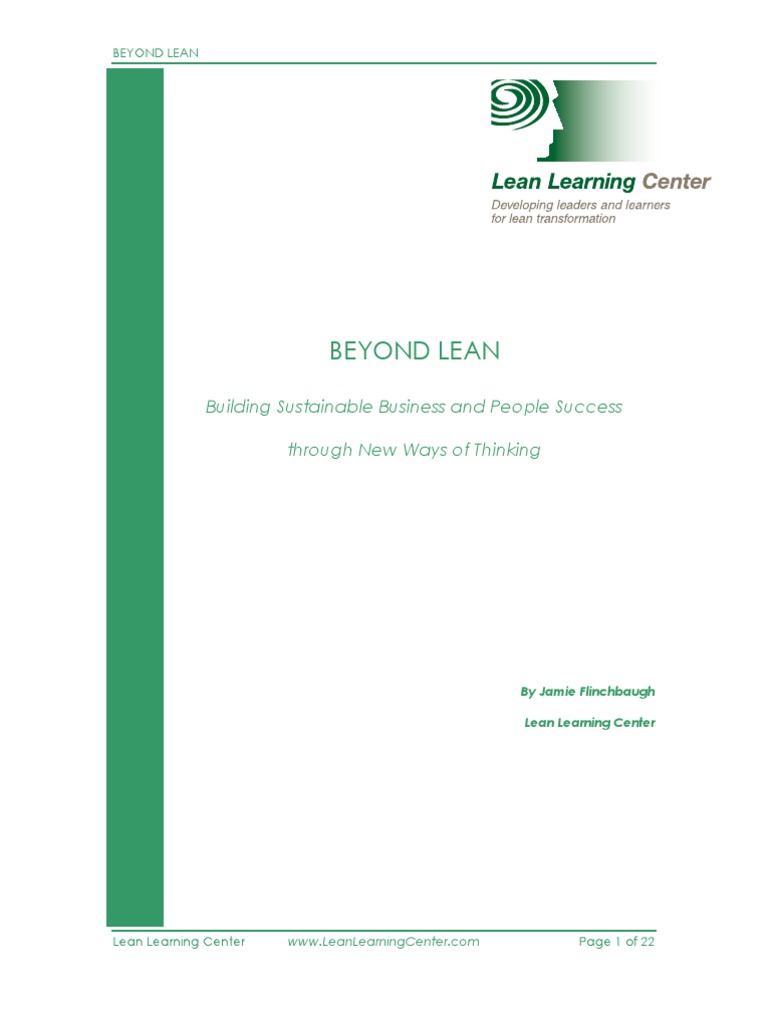 Beyond Lean | PDF | Leadership | Learning