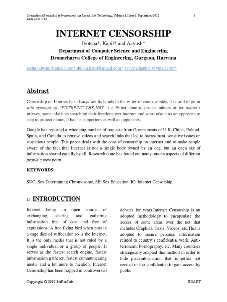Internet Censorship | PDF | Censorship | Internet