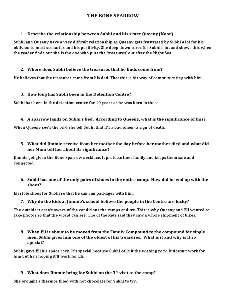 Quiz The Bone Sparrow | PDF