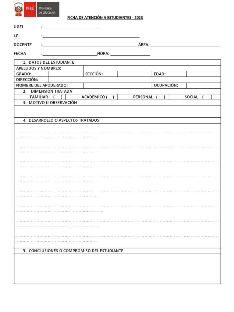 Student Support Form - 2023 | PDF