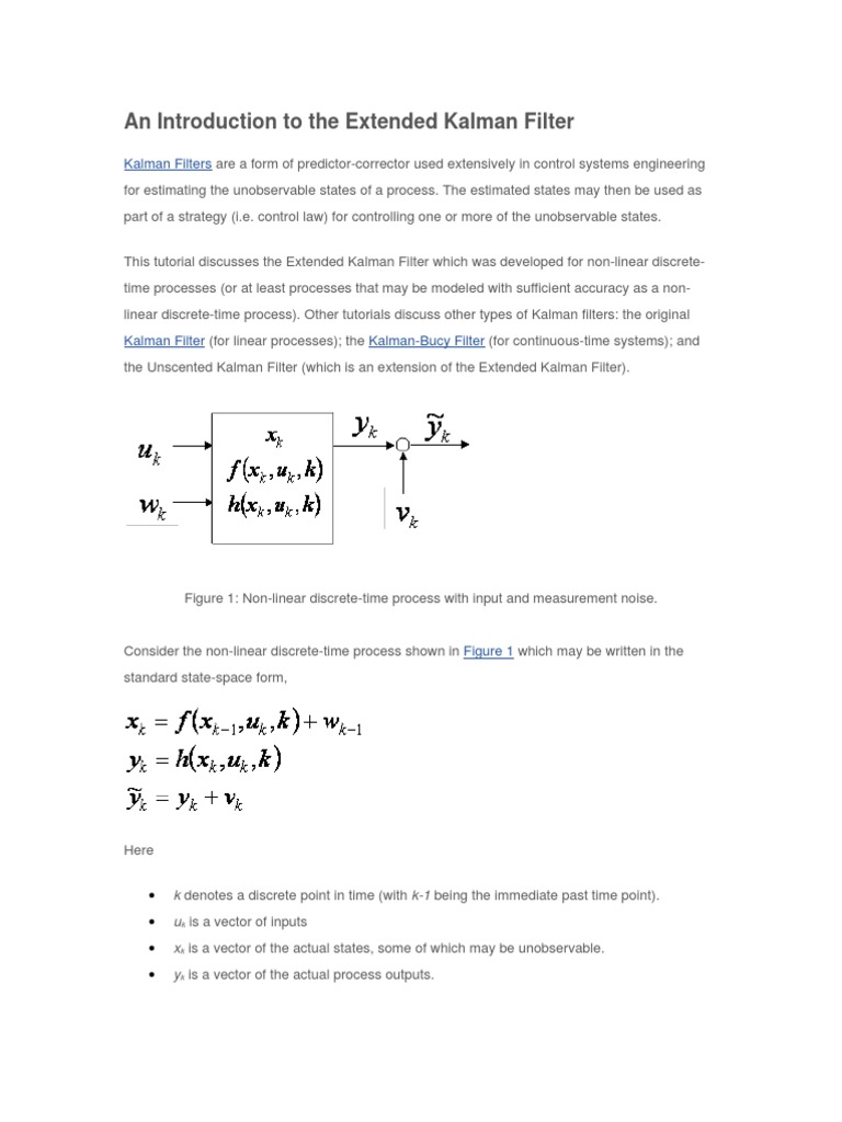 An Introduction To The Extended Kalman Filter | PDF | Kalman Filter ...