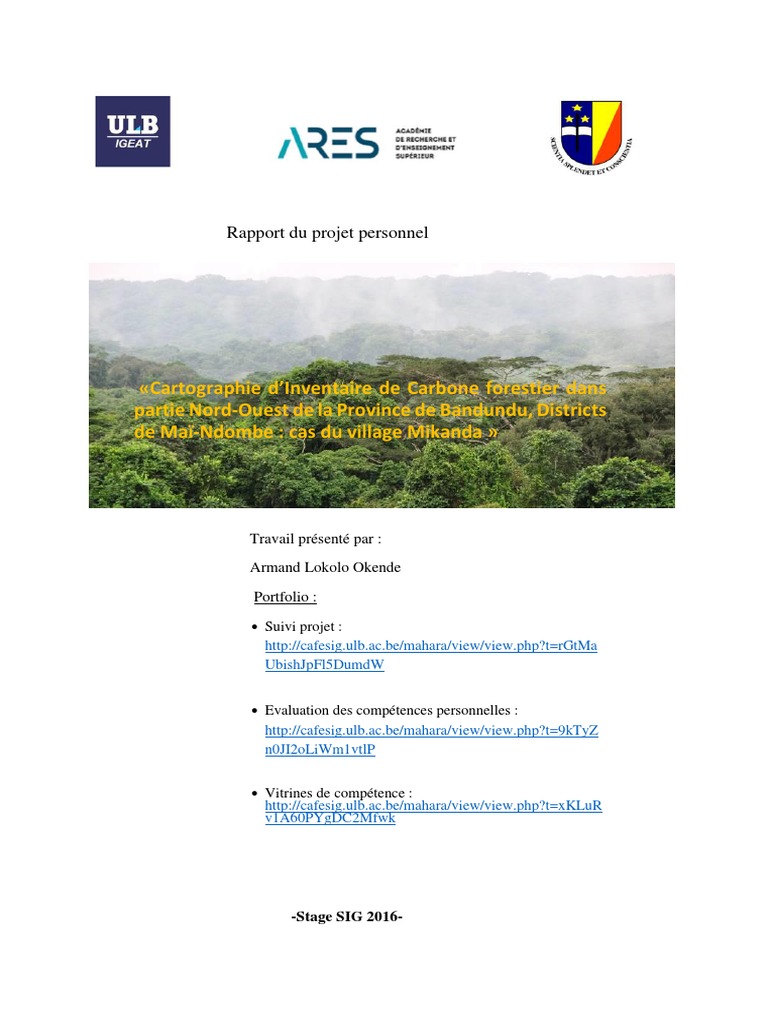 Cartographie D'inventaire de Carbone Forestier Dans Partie Nord-Ouest ...