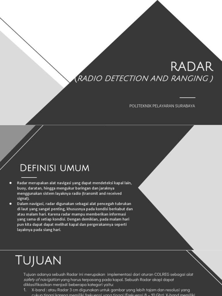Fungsi dan Penerapan Radar Kapal | PDF | Teknologi & Rekayasa