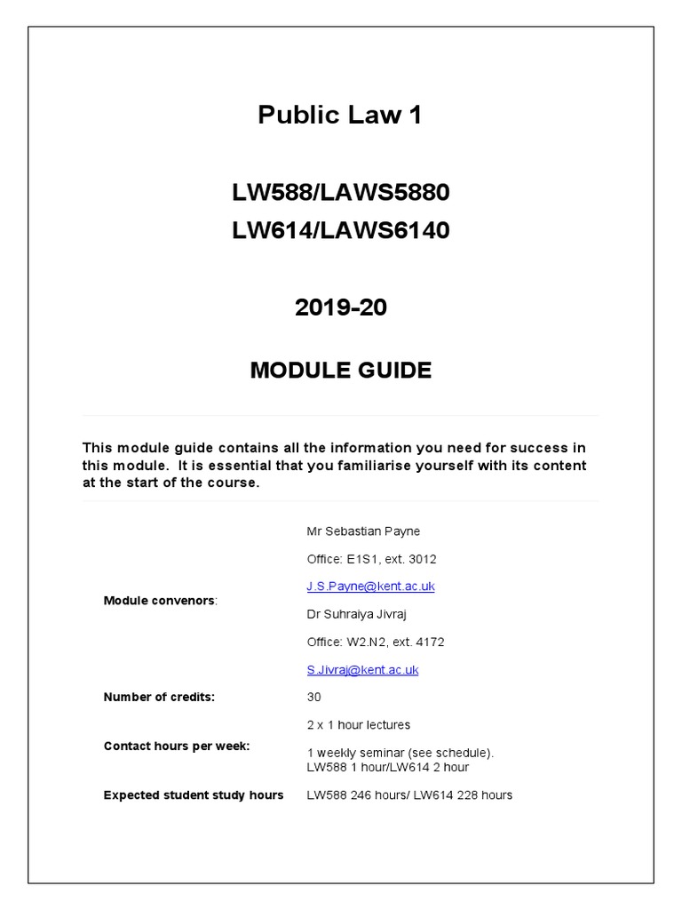 LW588 Module Guide 2019-20 Updated | PDF | Plagiarism | Lecture