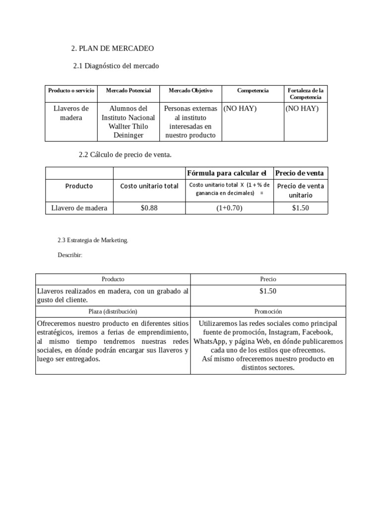 Fórmula para Calcular El Precio de Venta: Costo Unitario Total X (1 ...